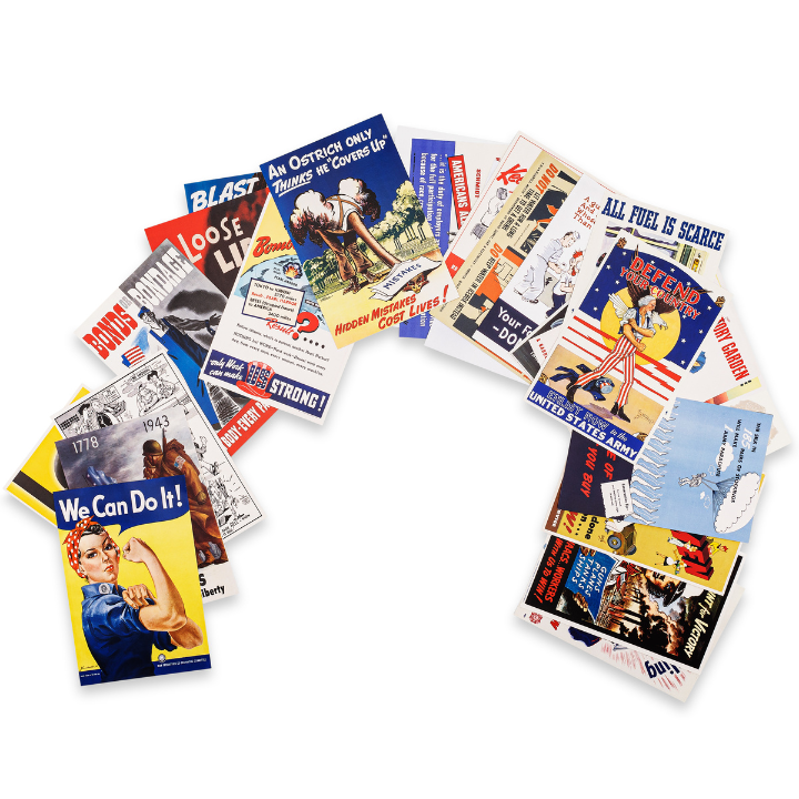 Historic WWII Cartoons & Posters - 50 Card Bundle | History By Mail